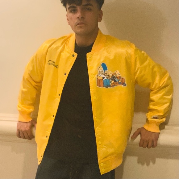 Warner Bros. | Jackets & Coats | Mens Yellow The Simpsons Family ...